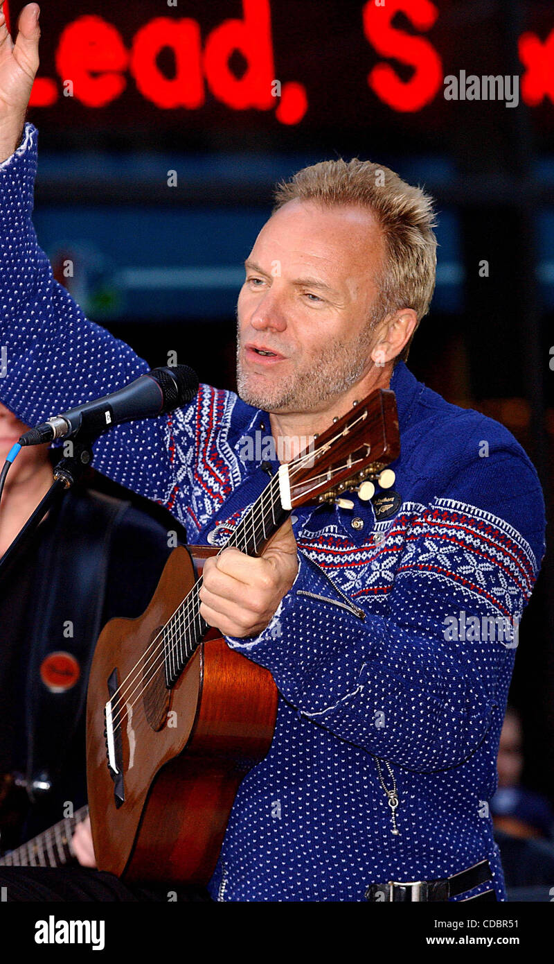 K33202AR .STING PERFORMING ON NBC'S TODAY SHOW AT ROCKEFELLER CENTER IN ...