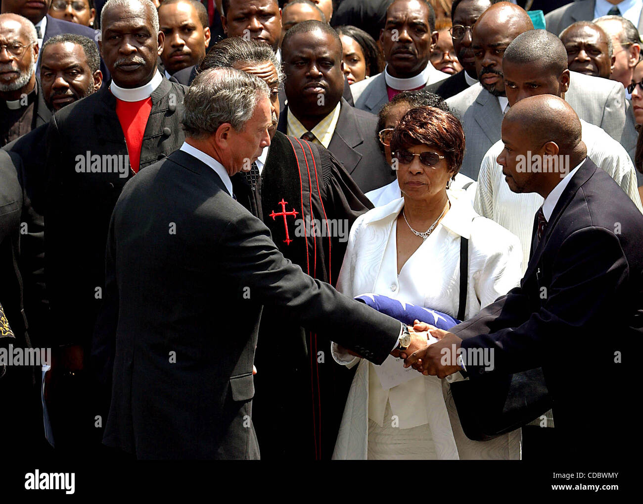 MAYOR MICHAEL BLOOMBERG, AL SHARPTON, MOTHER DAVIS AND BROTHER GEOFFREY ...
