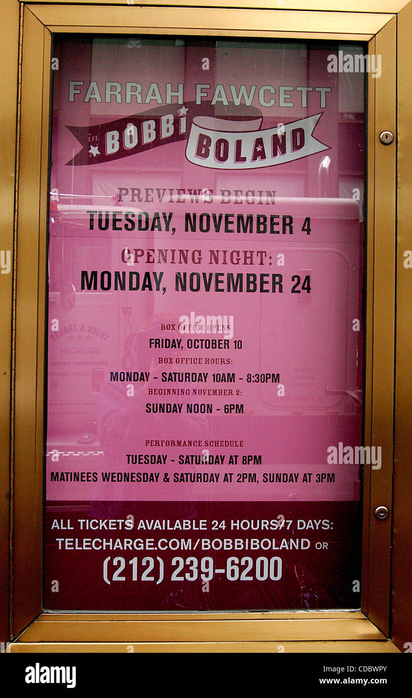 K34073AR.FARRAH FAWCETT'S PLAY ''BOBBI BOLAND'' AT THE CORT THEATRE ...