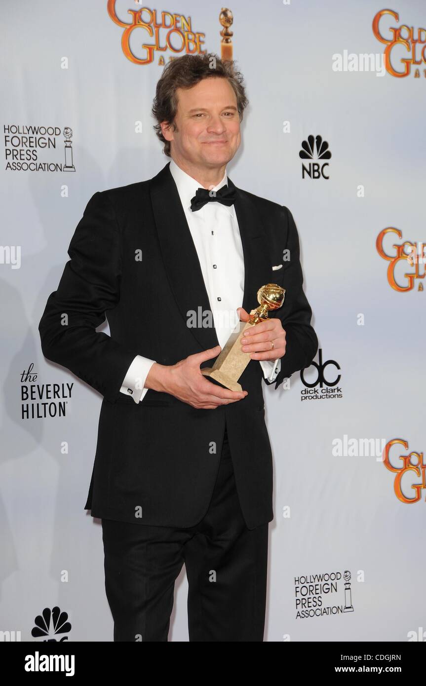 Colin firth golden globe awards 2011 press room hi-res stock ...
