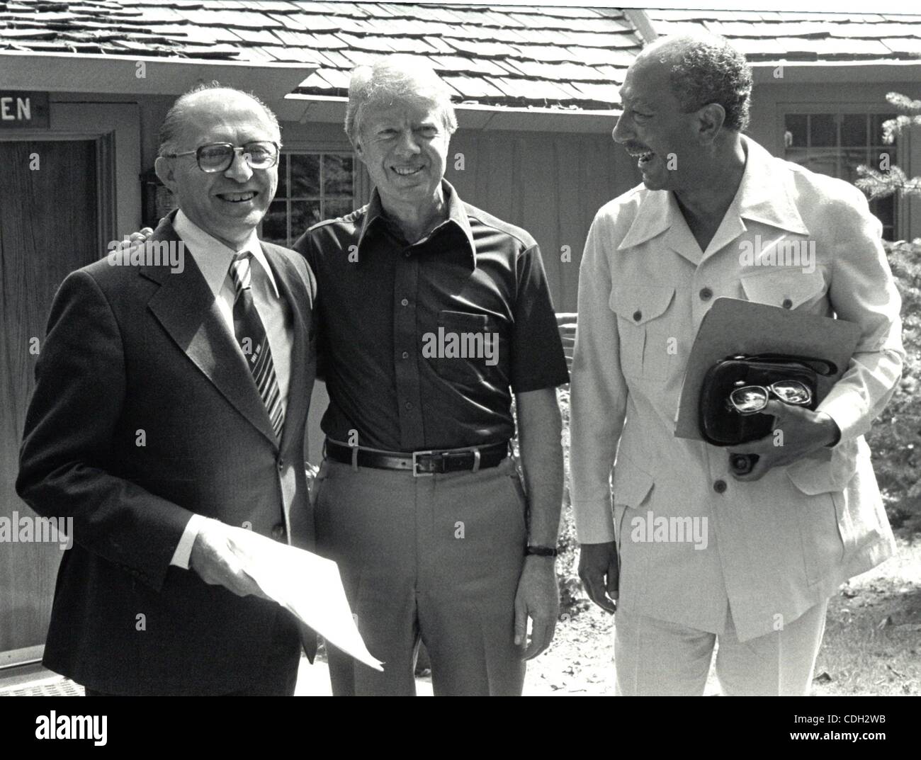 Sadat and begin at camp david hi-res stock photography and images - Alamy