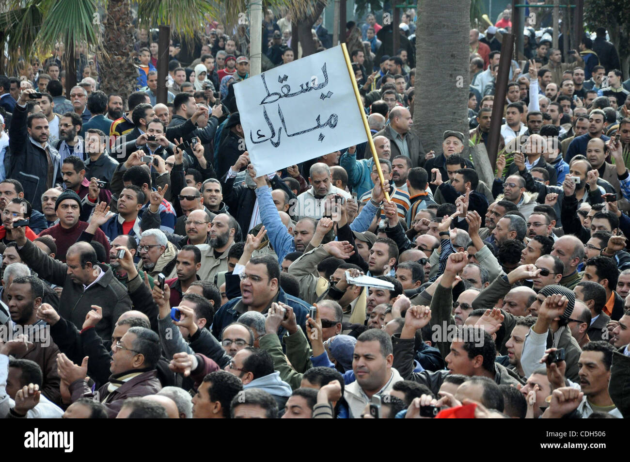 Anti-government demonstrators march in Alexandria, Egypt, Jan. 28. 2011 ...