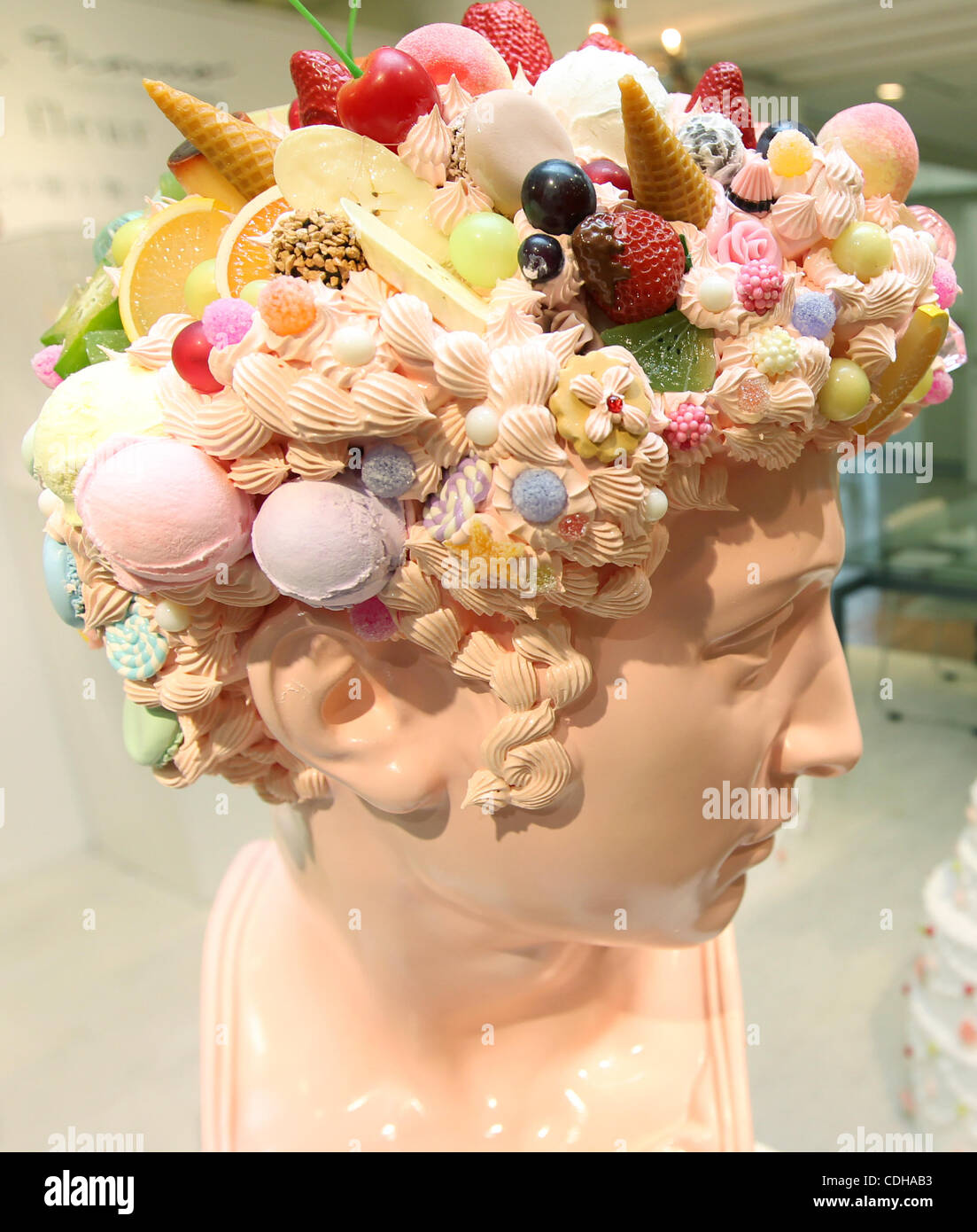 Feb. 1, 2011 - Tokyo, Japan - A figure decorated with fake cream and ...