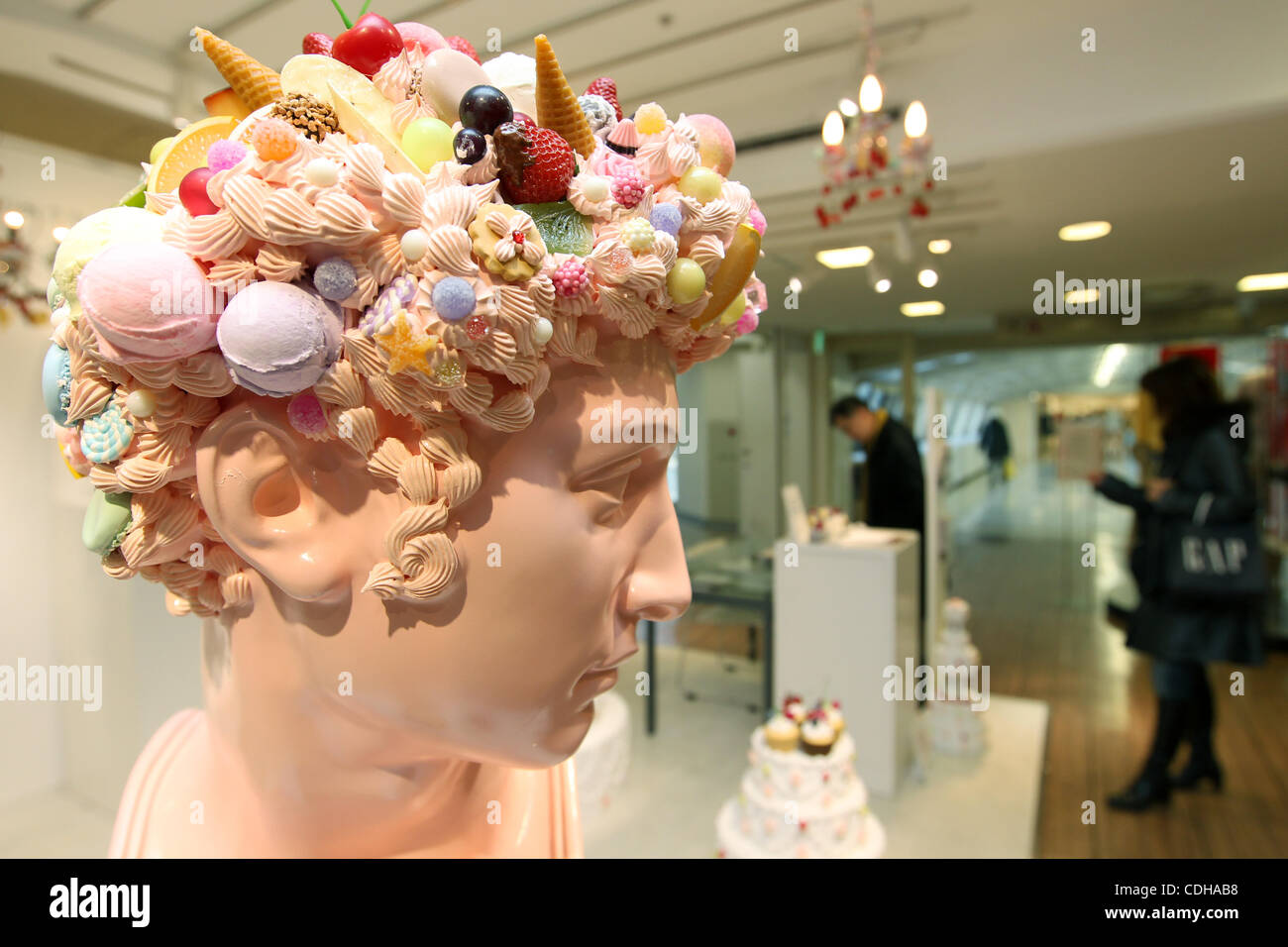 Feb. 1, 2011 - Tokyo, Japan - A figurehead decorated with artificial ...