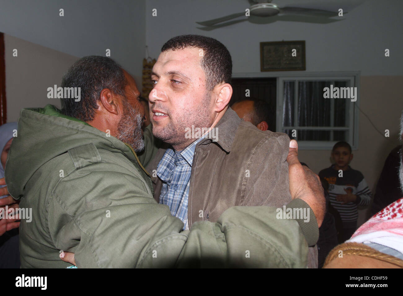 Ayman Nofal , a top Hamas armed commander, is greeted by Hamas ...