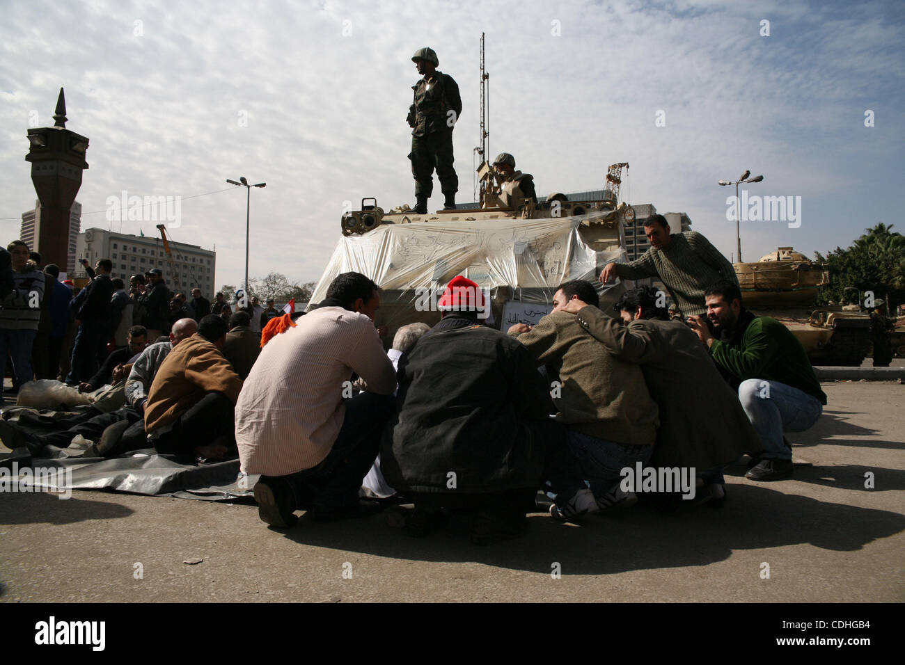 February 6, 2011; Cairo, Egypt. After days of violence, peace suddenly ...