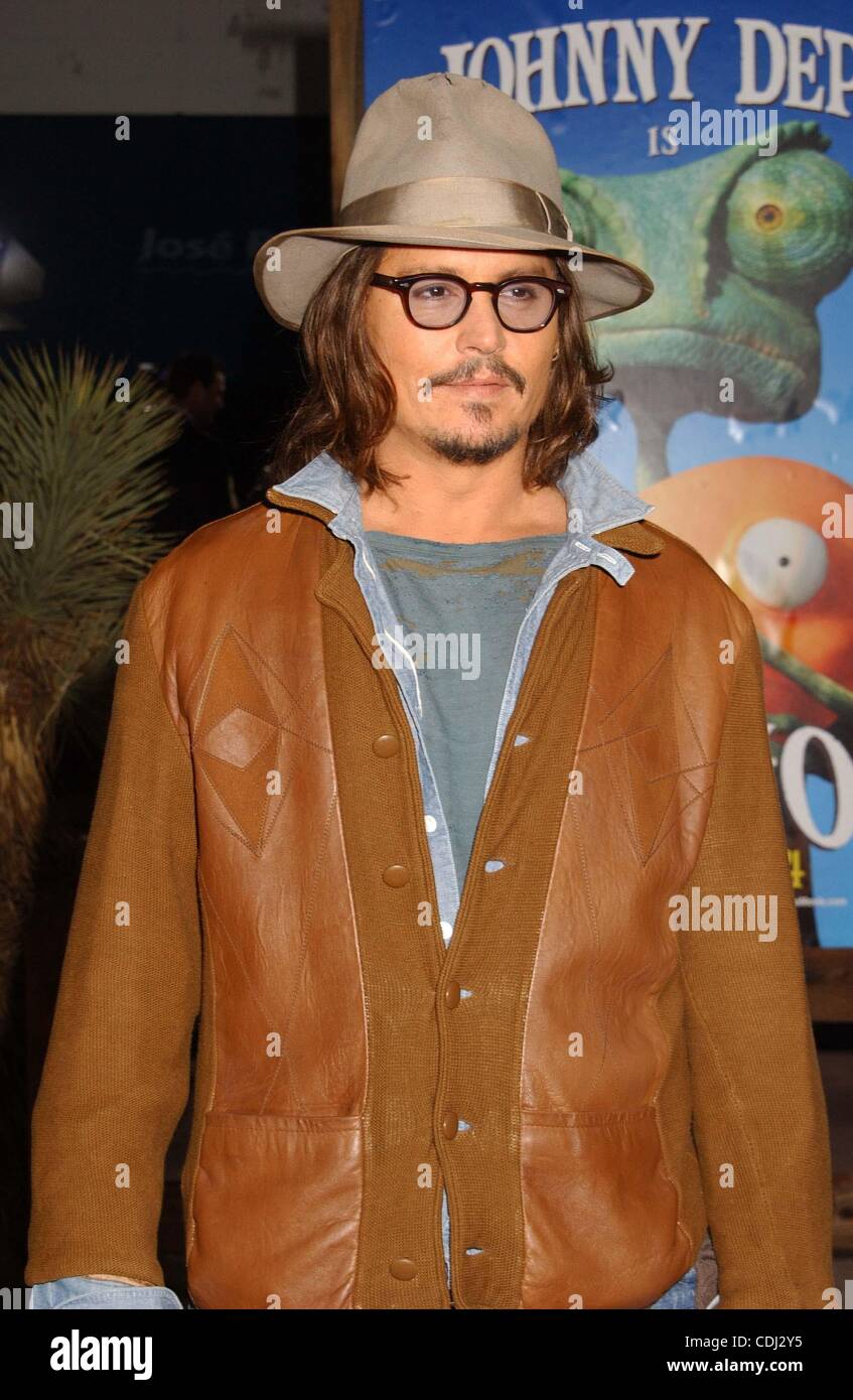 Feb. 14, 2011 - Hollywood, California, U.S. - JOHNNY DEPP.''Rango'' Los ...