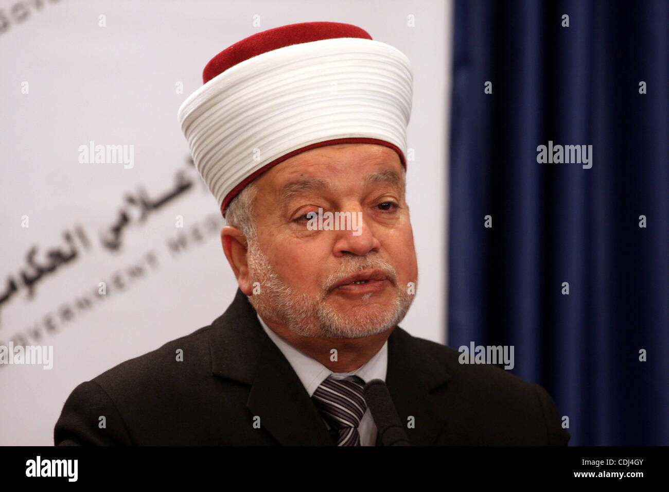 Mohammed Hussein, the mufti of Jerusalem and Palestine attends a joint ...