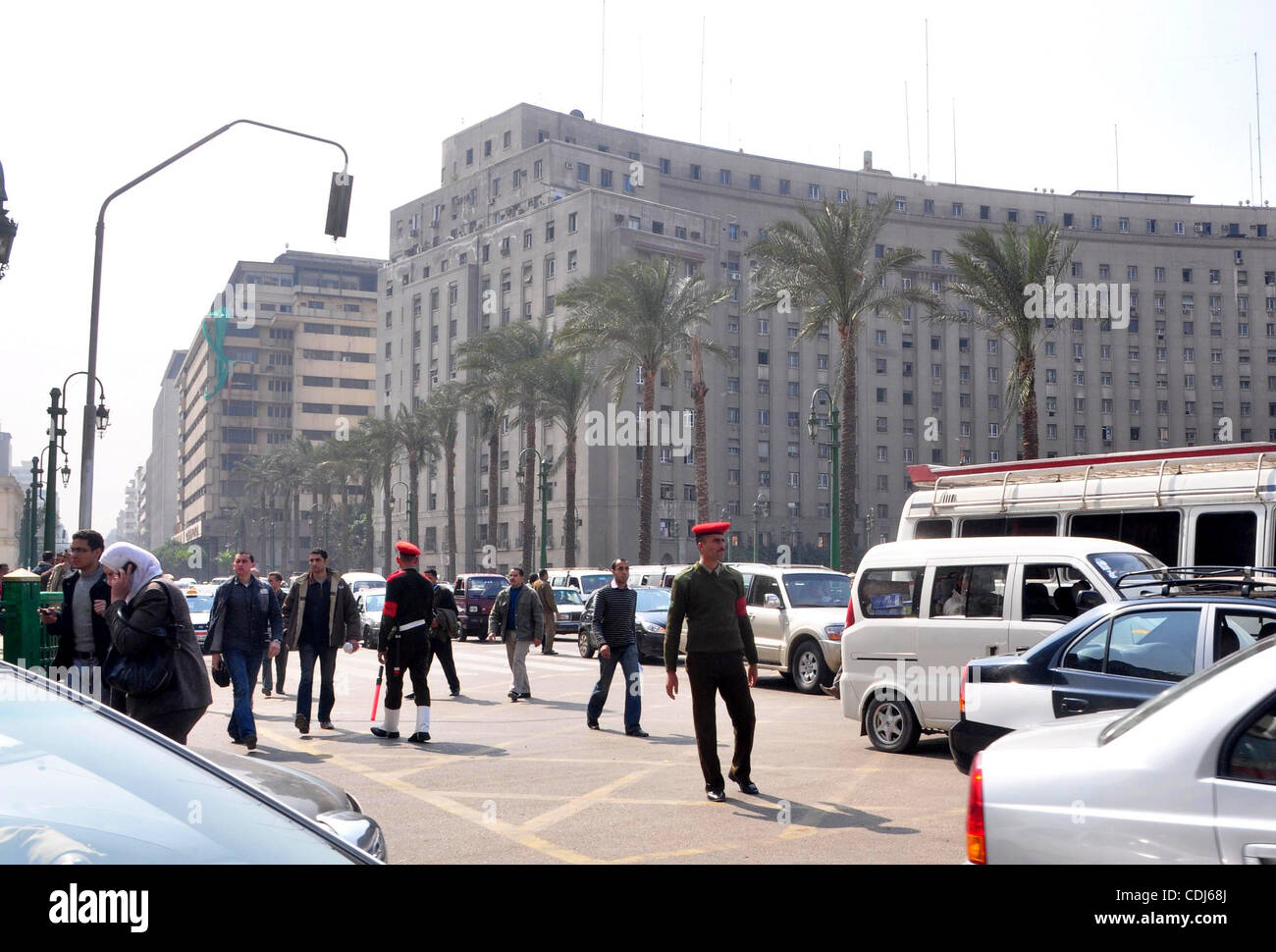 Egyptian people participate in their daily life in Cairo, Egypt on Feb ...