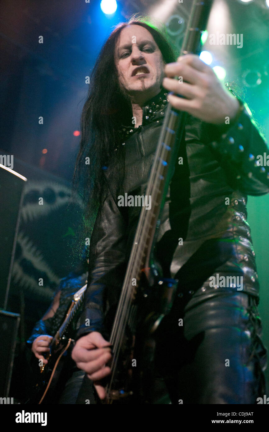 February 20, 2011 - Bass guitarist Dave Pybus of Cradle of Filth ...