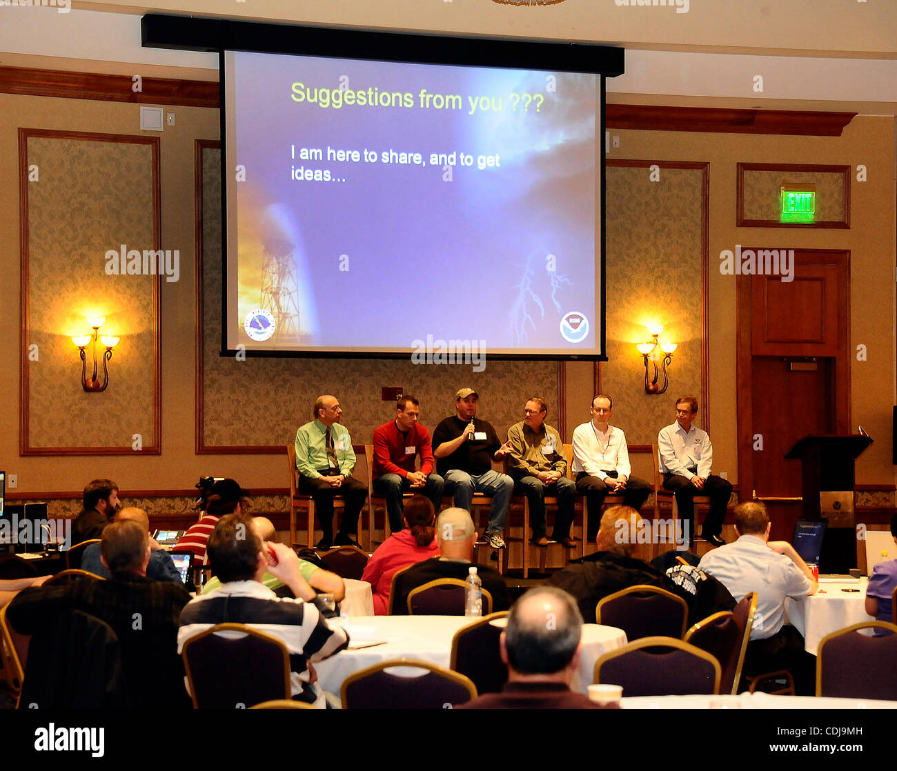 Feb 20,2011- Denver. CO. USA. Weather forecasters and storm chasers ...