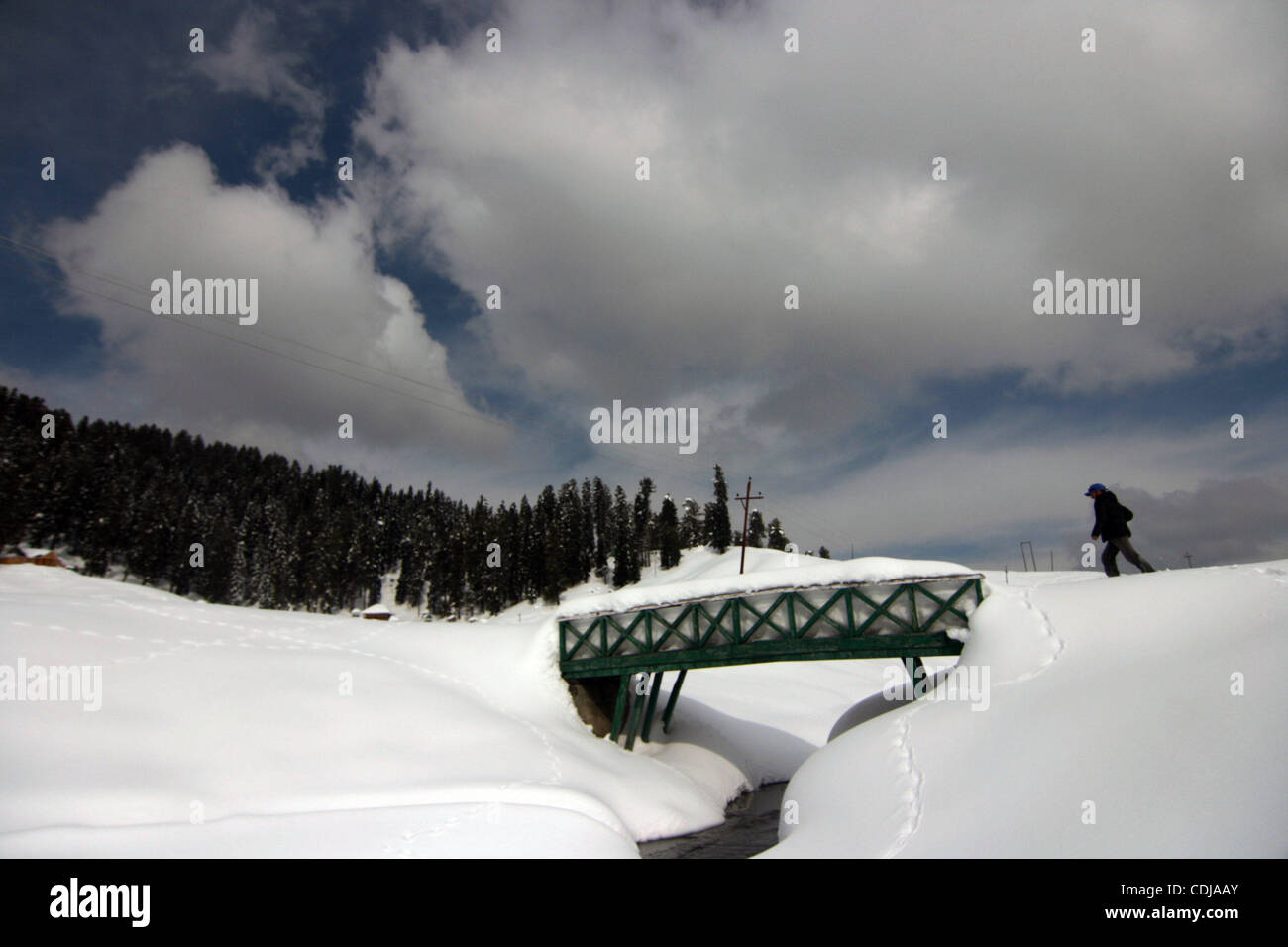 Tourist enjoy during snow festival at Gulmarg valley which is situated ...