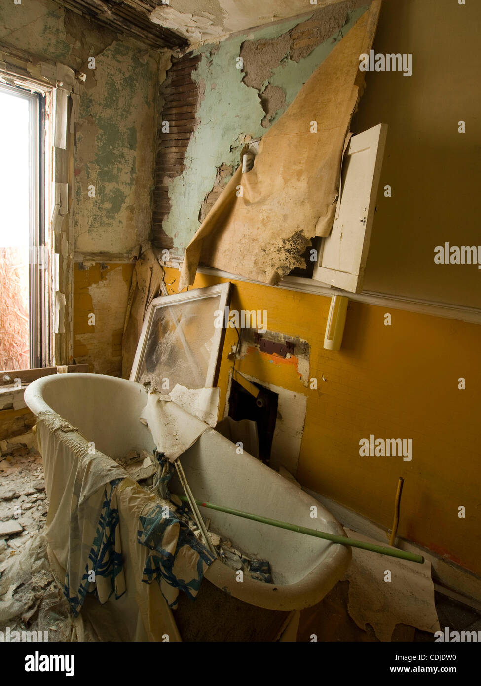 Structiral collapse inside of a badly maintained, long ago foreclosed ...