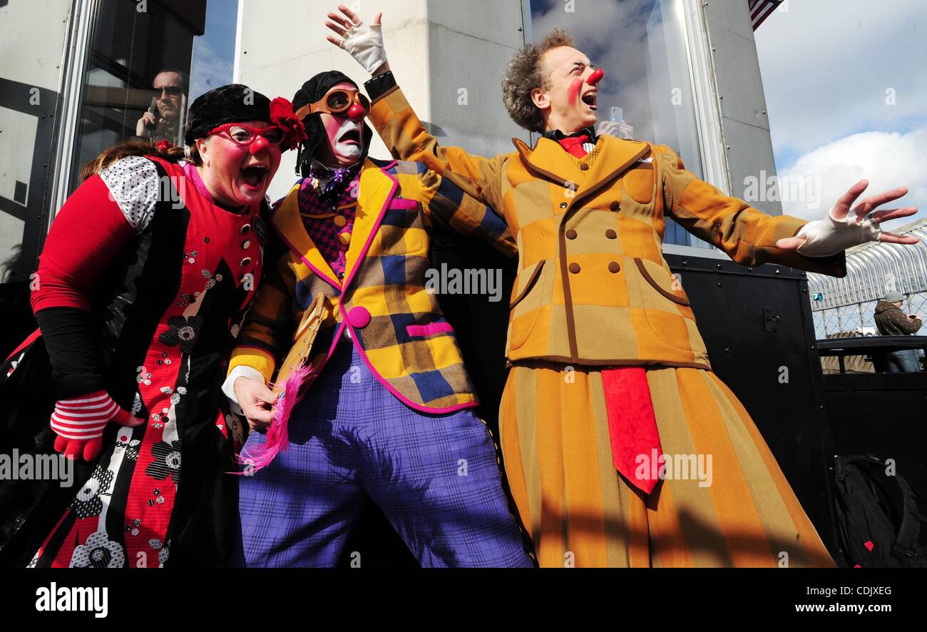 Mar. 4, 2011 - Manhattan, New York, U.S. - Clowns from Ringling Bros ...