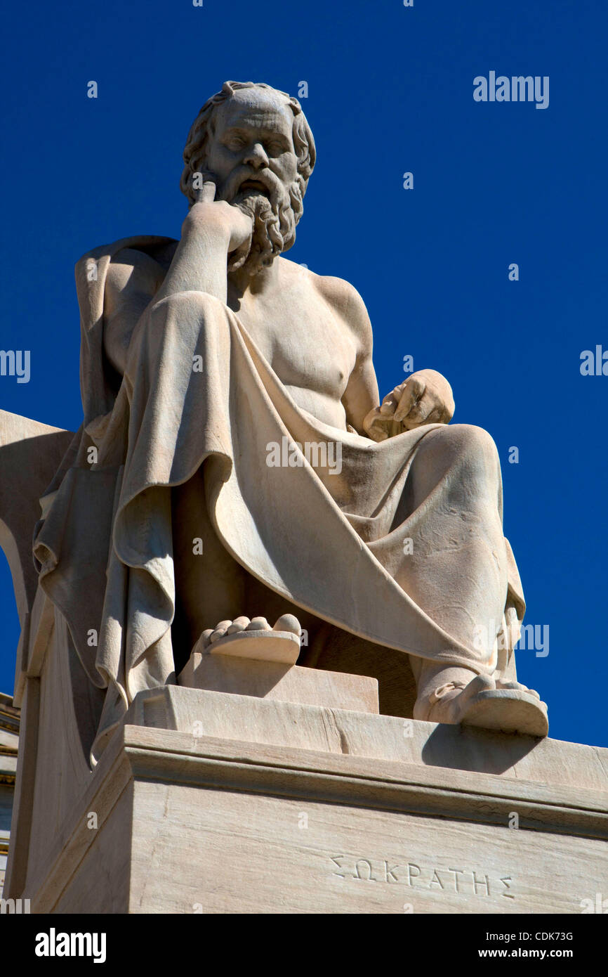 Socrates statue philosopher outside academy hi-res stock photography ...