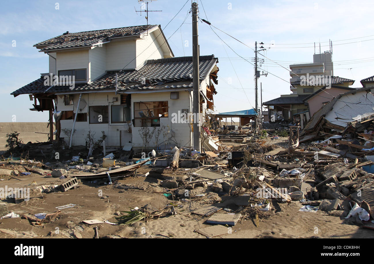 Mar. 12, 2011 - Fukushima, Japan - Houses have been damaged in ...