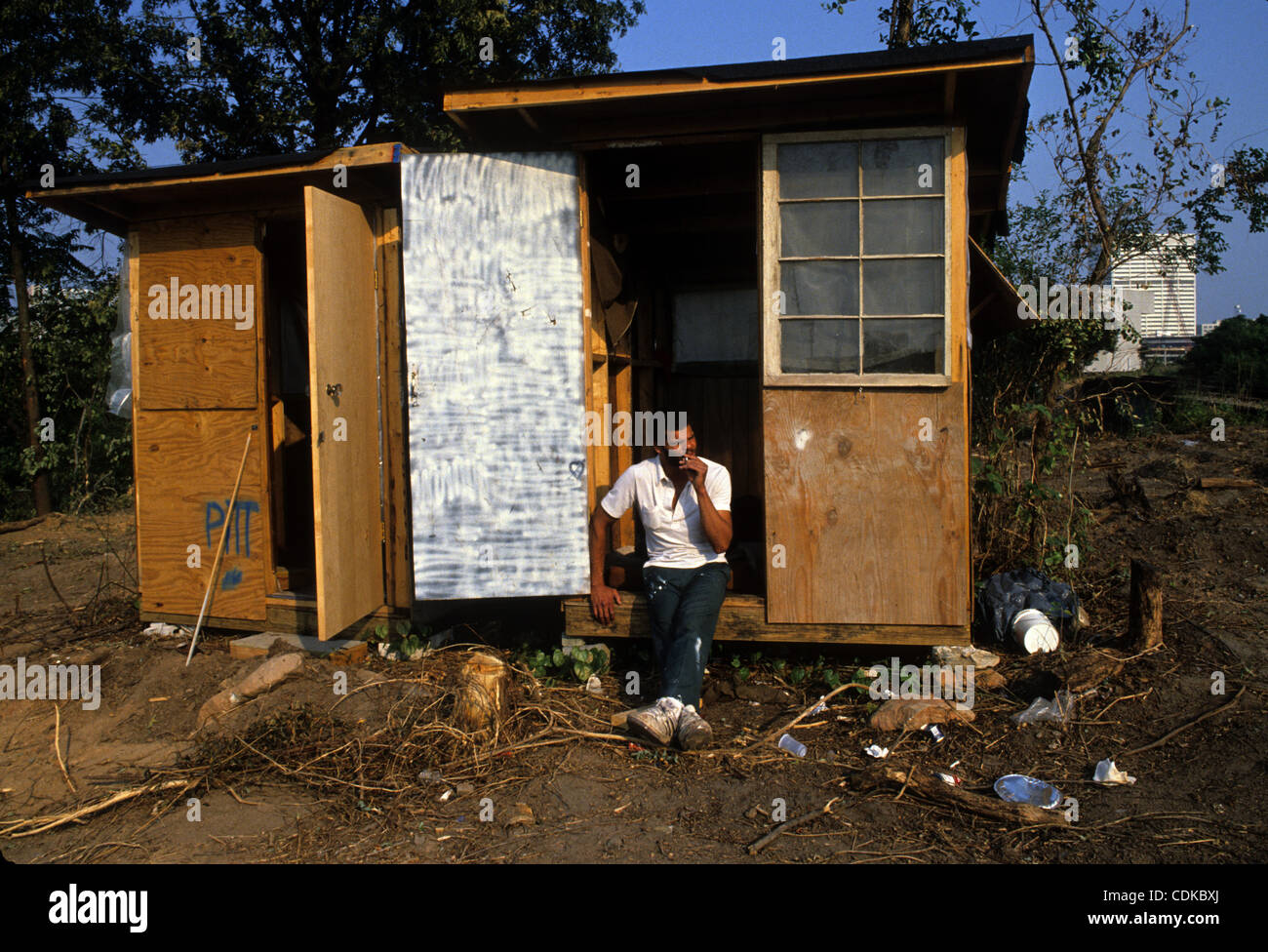 Mar. 15, 2011 - Atlanta, GA, USA - Homeless man rests in his ''Mad ...