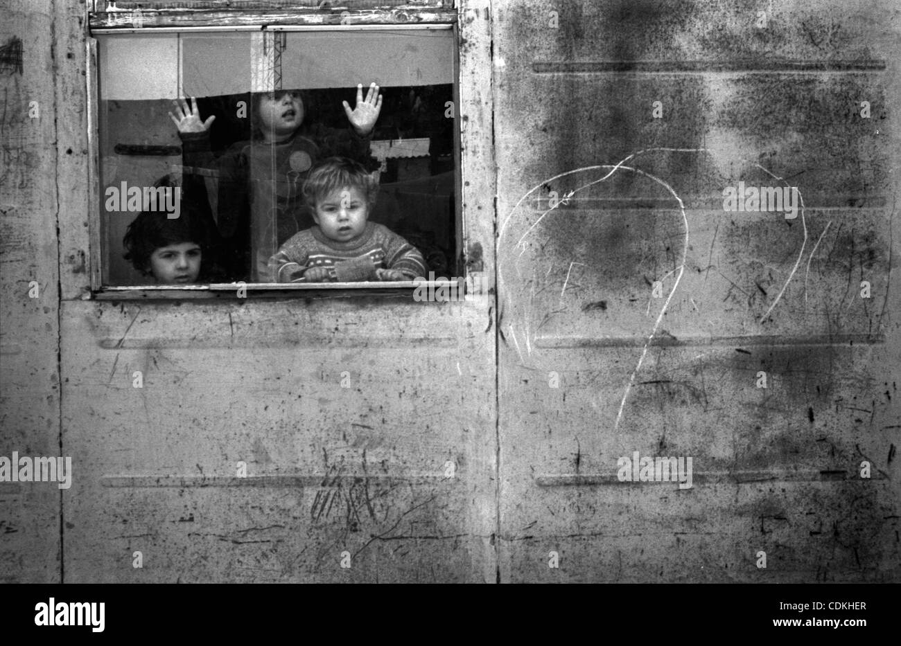 People lives in the containers after 23 years. Asia, Armenia, Gyumri ...