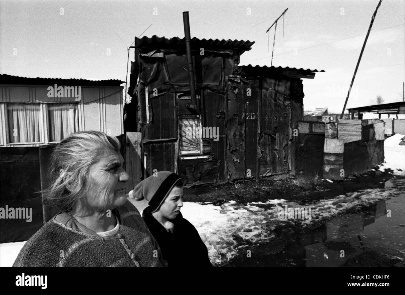 People lives in the containers after 23 years. Asia, Armenia, Gyumri ...