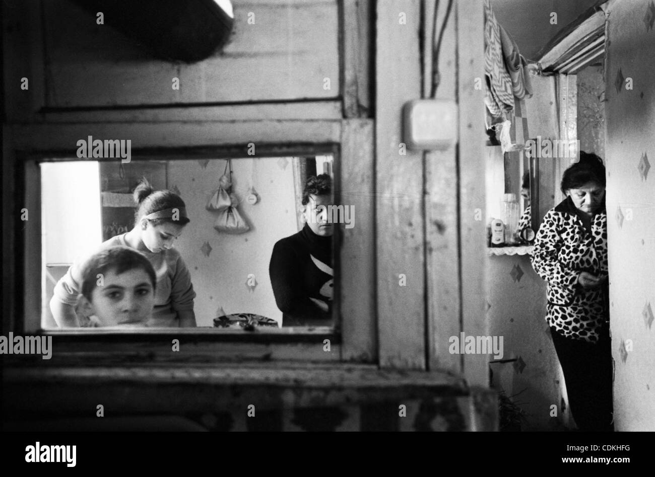 People lives in the containers after 23 years. Asia, Armenia, Gyumri ...