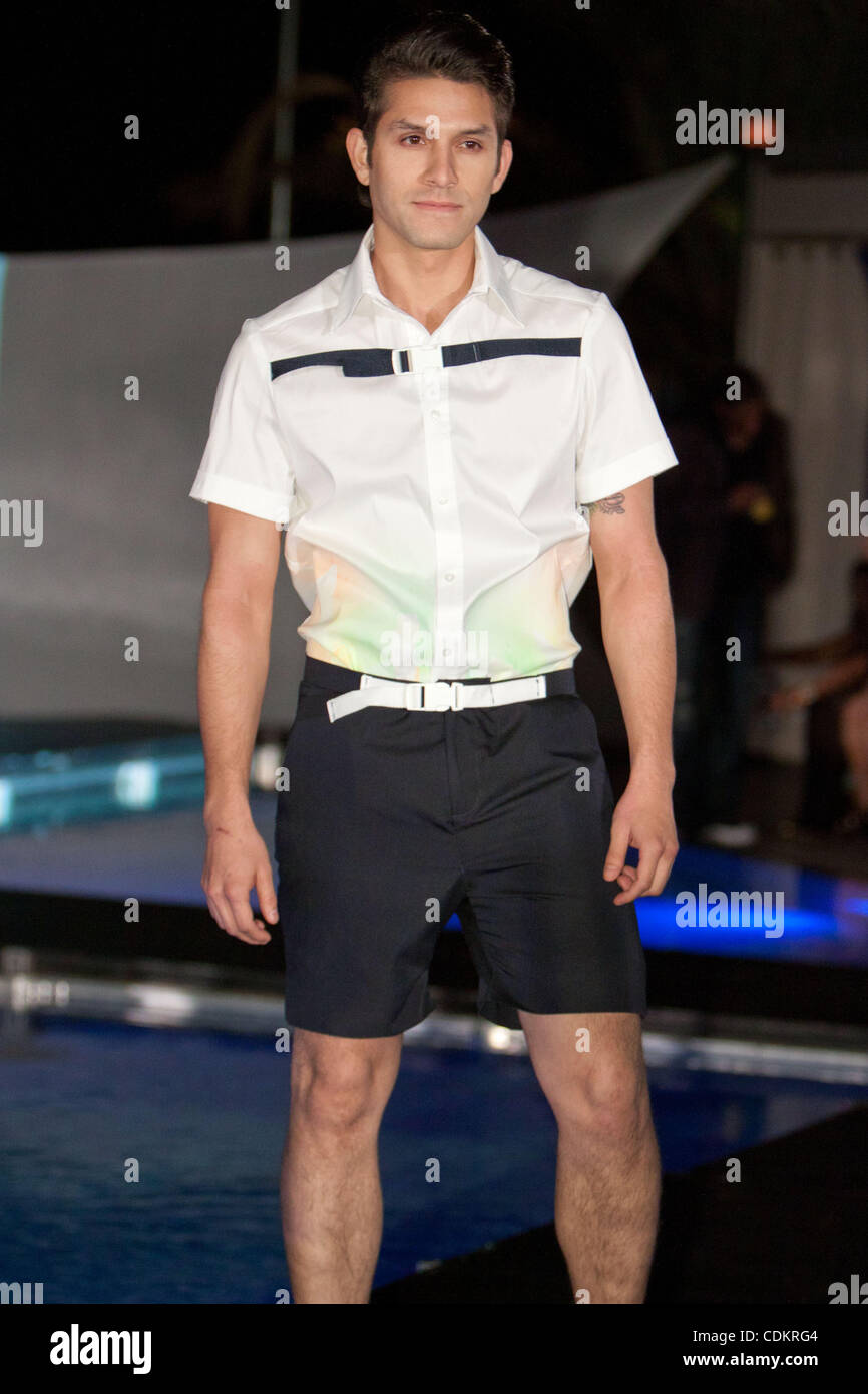 Model wearing Alastaire Grey collection designed by Joshua Christensen ...