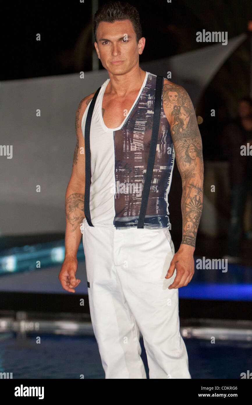 Model wearing Alastaire Grey collection designed by Joshua Christensen ...