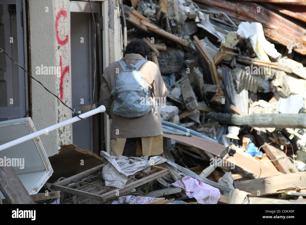 March 27, 2011 - Kesennuma, Miyagi, Japan - Town tries to regroup two ...