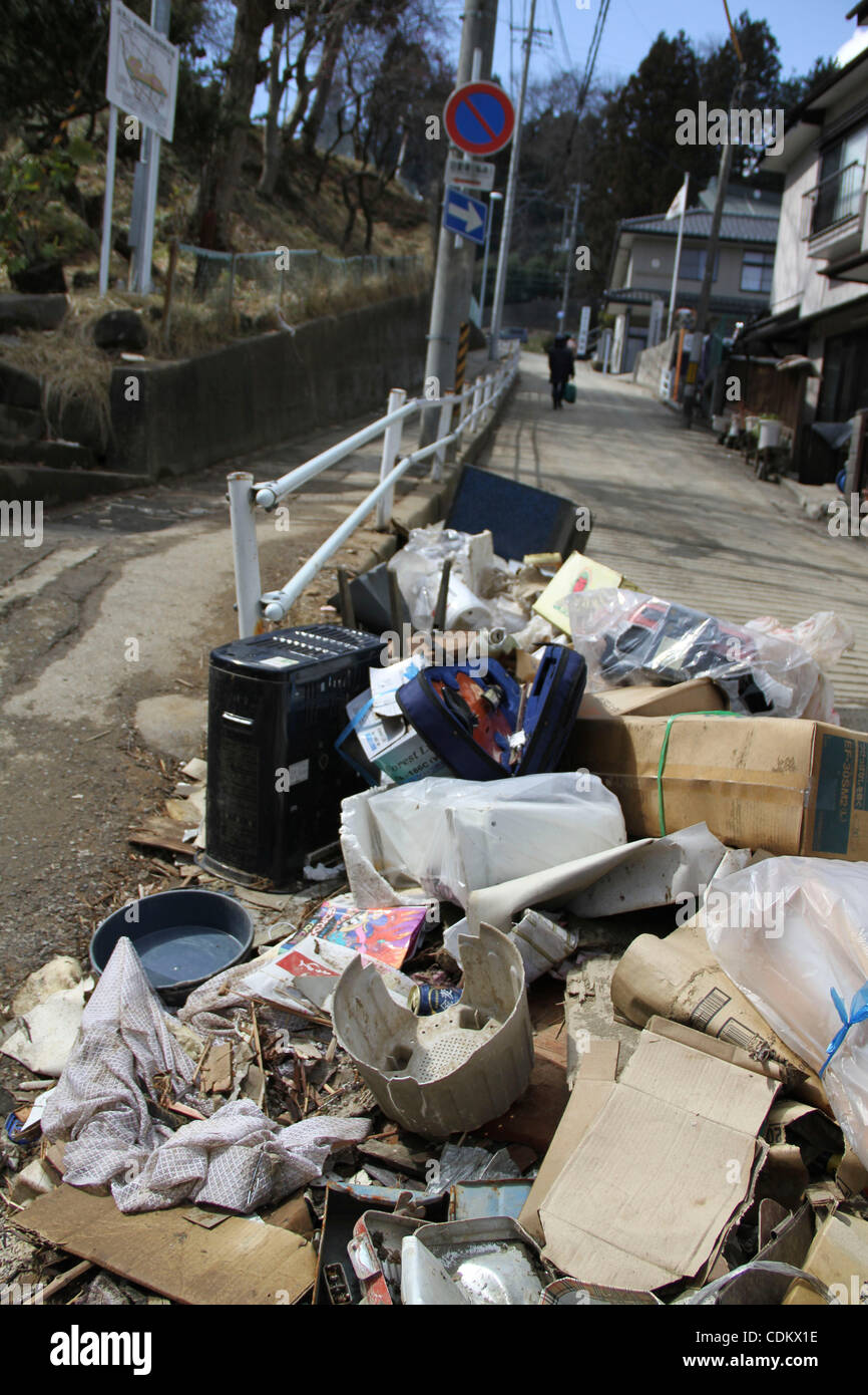 March 27, 2011 - Kesennuma, Miyagi, Japan - Town tries to regroup two ...