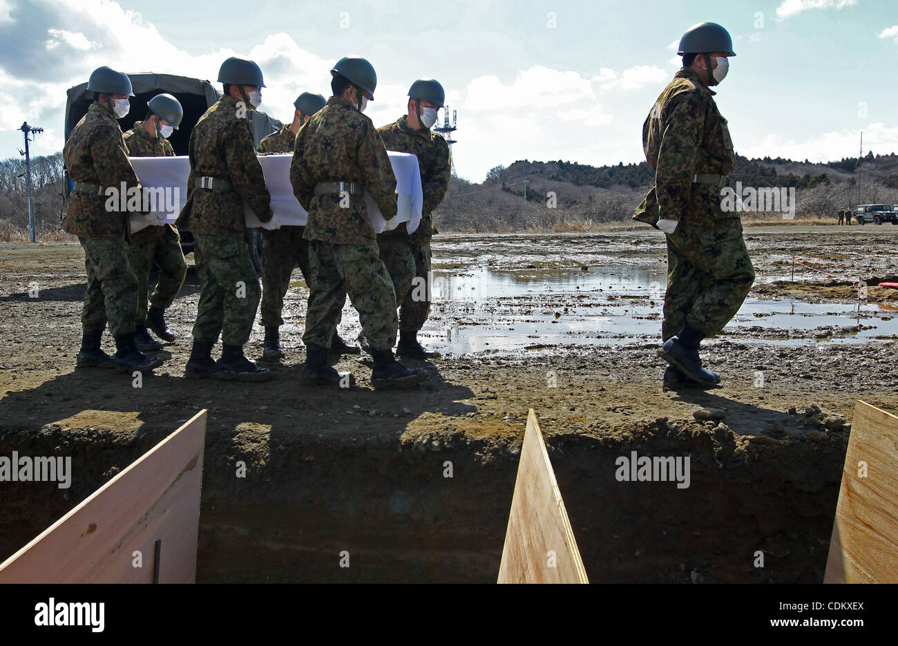 Mar. 27, 2011 - Higashimatsushima, Japan - Members of the Self Defense ...