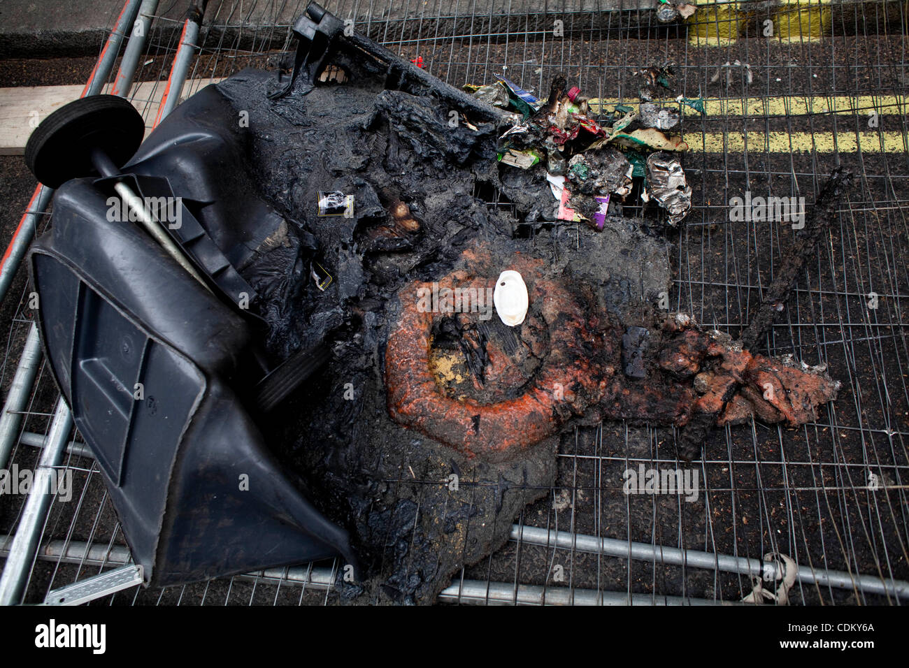 Burned garbage bin hi-res stock photography and images - Alamy