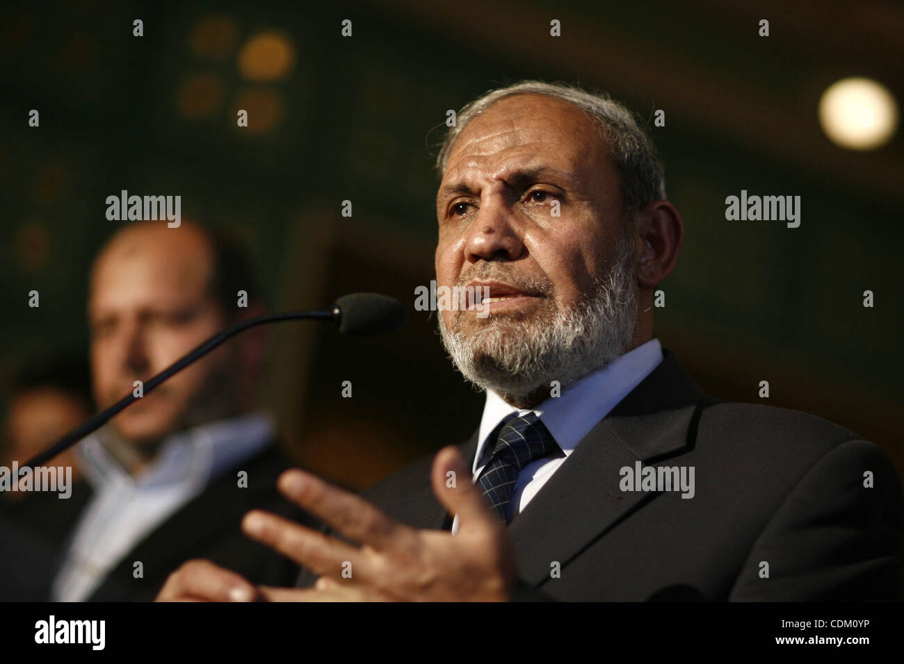 Palestinian Hamas' leader from Gaza, Mahmoud Zahar meets with the Arab ...