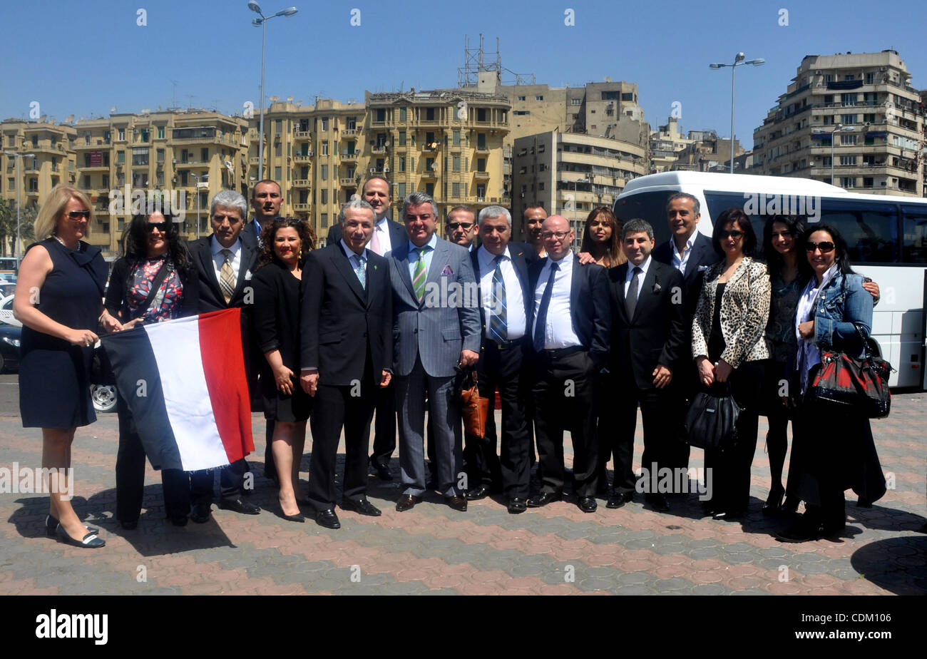Tourists take memorial photos on March 29,2011 at the downtown Cairo's ...