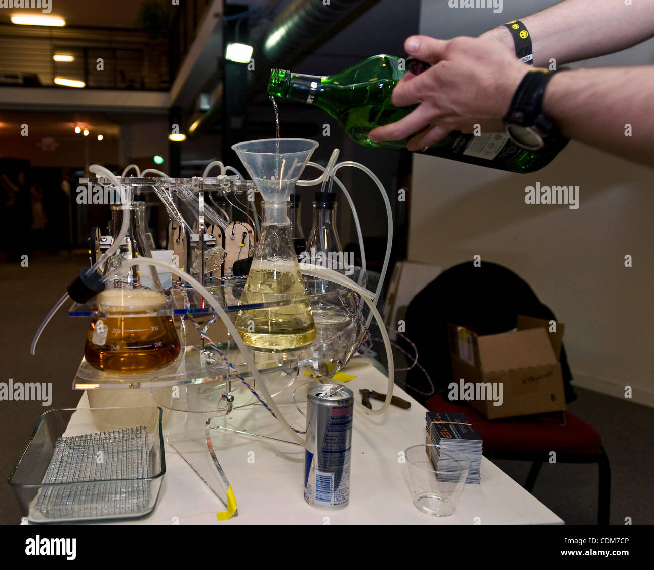 Apr.1, 2011 - San Francisco, California, USA - Windell Oskay primes his ...