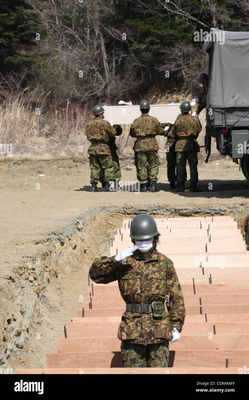 Apr. 3, 2011 - Higashimatsushima, Japan - Members of the Self Defense ...
