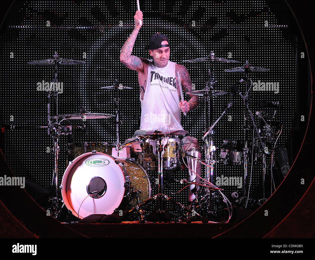 Apr. 8, 2011 - Greensboro, North Carolina; USA - Drummer TRAVIS BARKER ...
