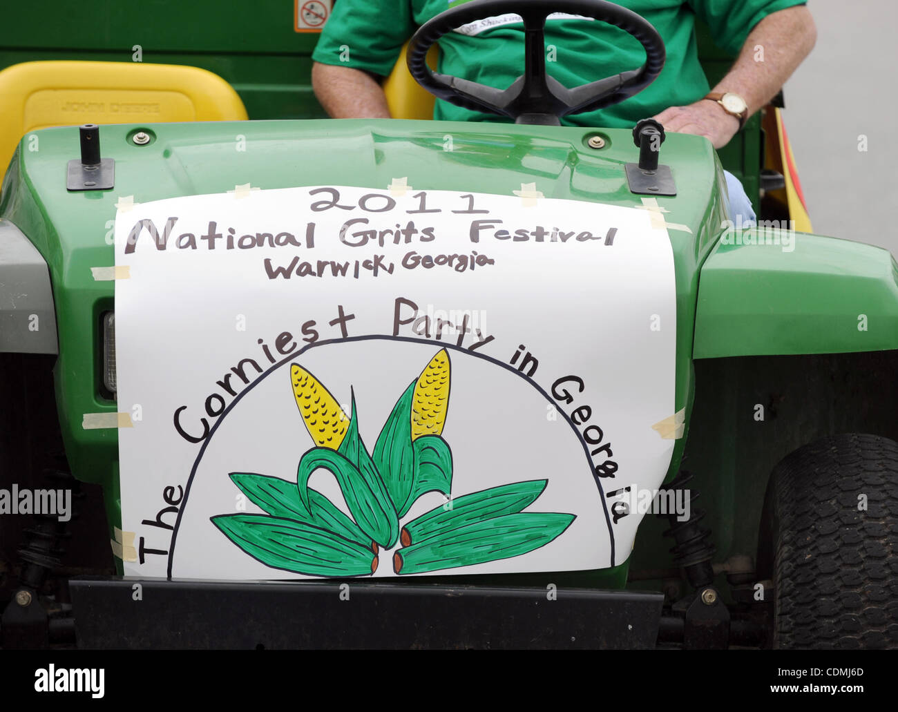 Apr. 9, 2011 - Warwick, GEORGIA, U.S. - A sign on a tractor during the ...