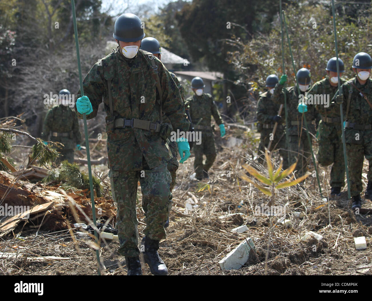 Apr. 12, 2011 - Minamisoma, Japan - Members of the Self-Defense Forces ...