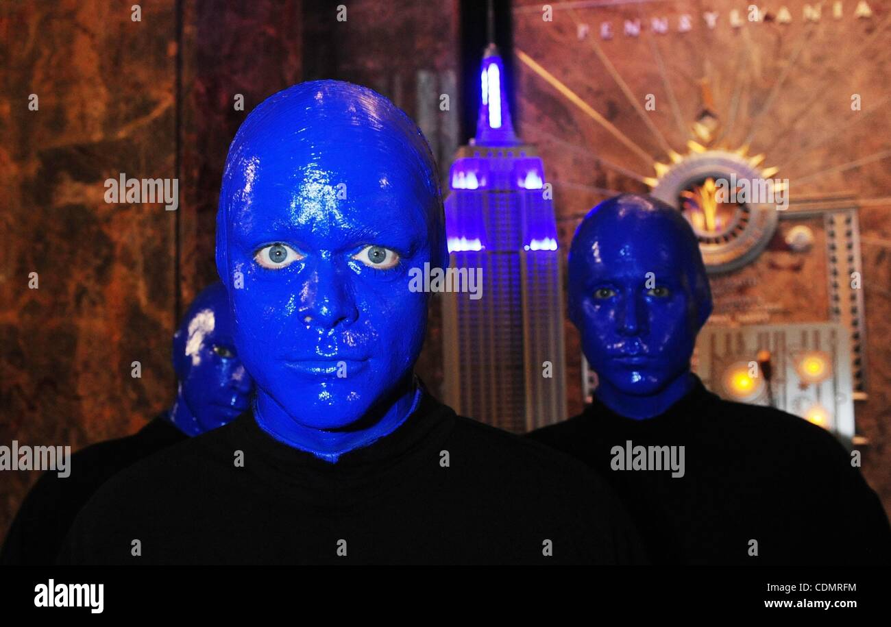 Apr. 13, 2011 - Manhattan, New York, U.S. - BLUE MAN GROUP illuminates ...