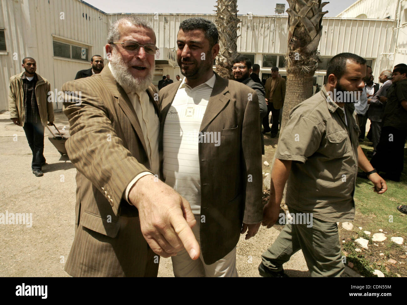 Palestinian Islamic Jihad leader, Nafez Azzam arrives at the Rafah ...