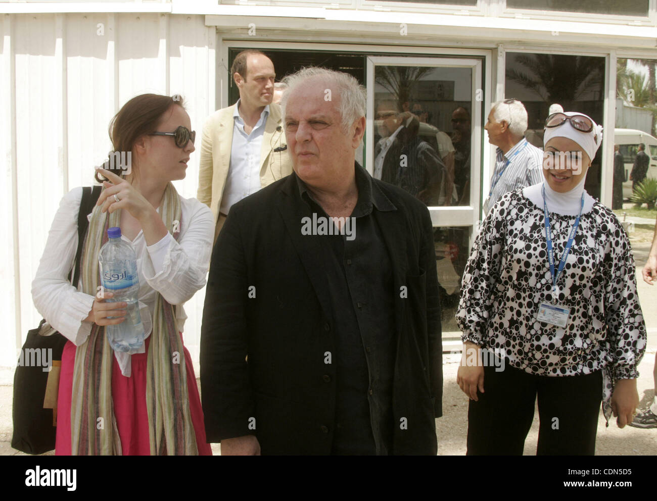Israeli conductor Daniel Barenboim arrives to the Gaza Strip at the ...