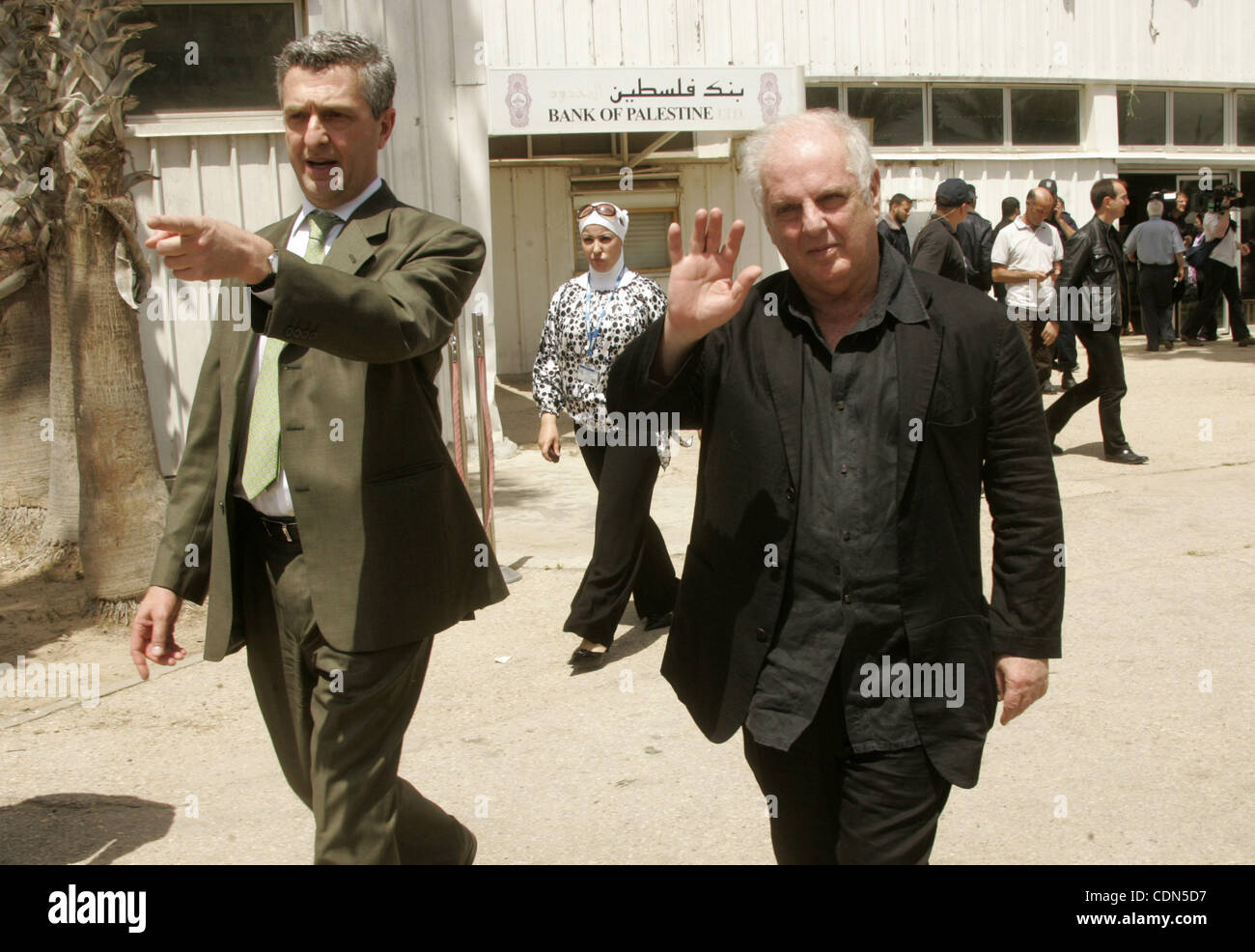 Israeli conductor Daniel Barenboim arrives to the Gaza Strip at the ...