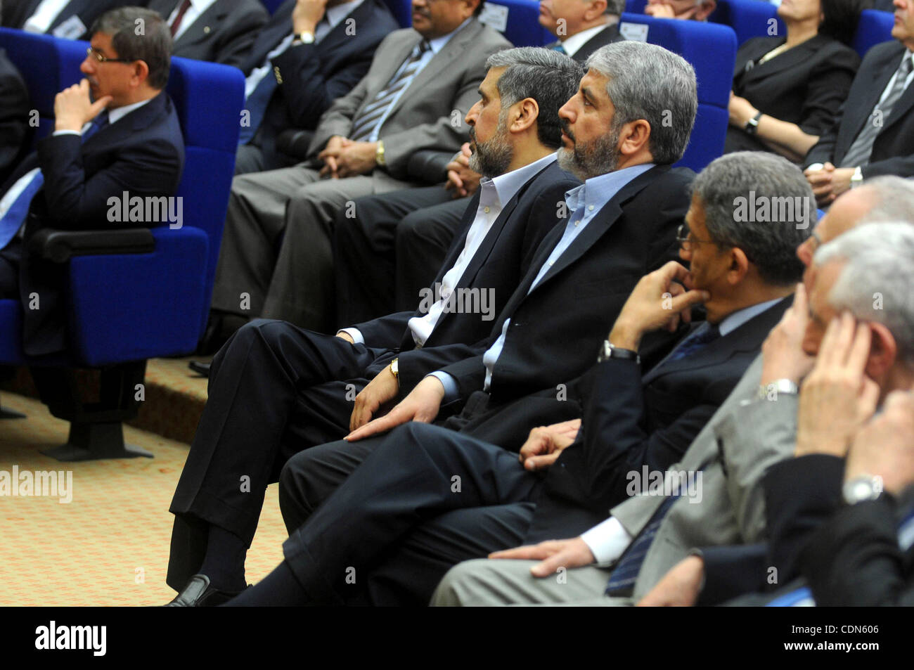 Senior Hamas leader Khaled Mashaal attends the signing of ...