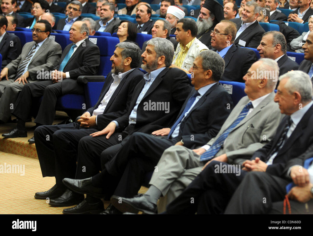 Senior Hamas leader Khaled Mashaal attends the signing of ...