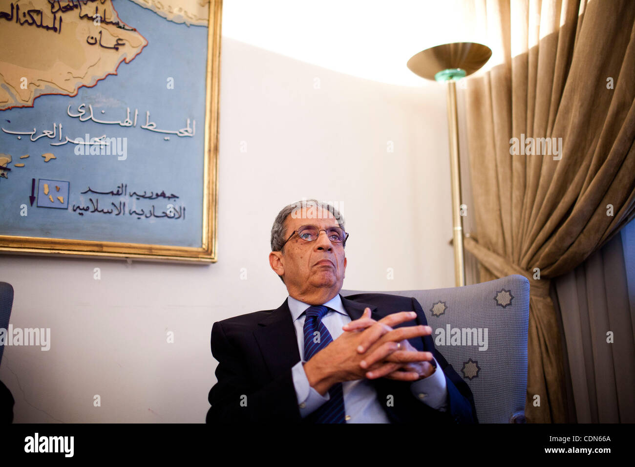 May 4, 2011 - Cairo, Cairo, Egypt - Amr Moussa gave an interview to the ...