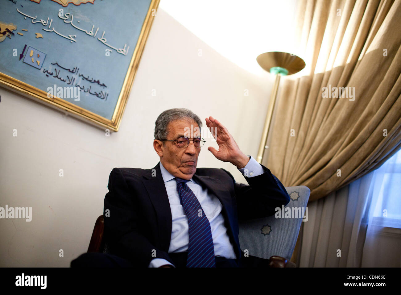 May 4, 2011 - Cairo, Cairo, Egypt - Amr Moussa gave an interview to the ...