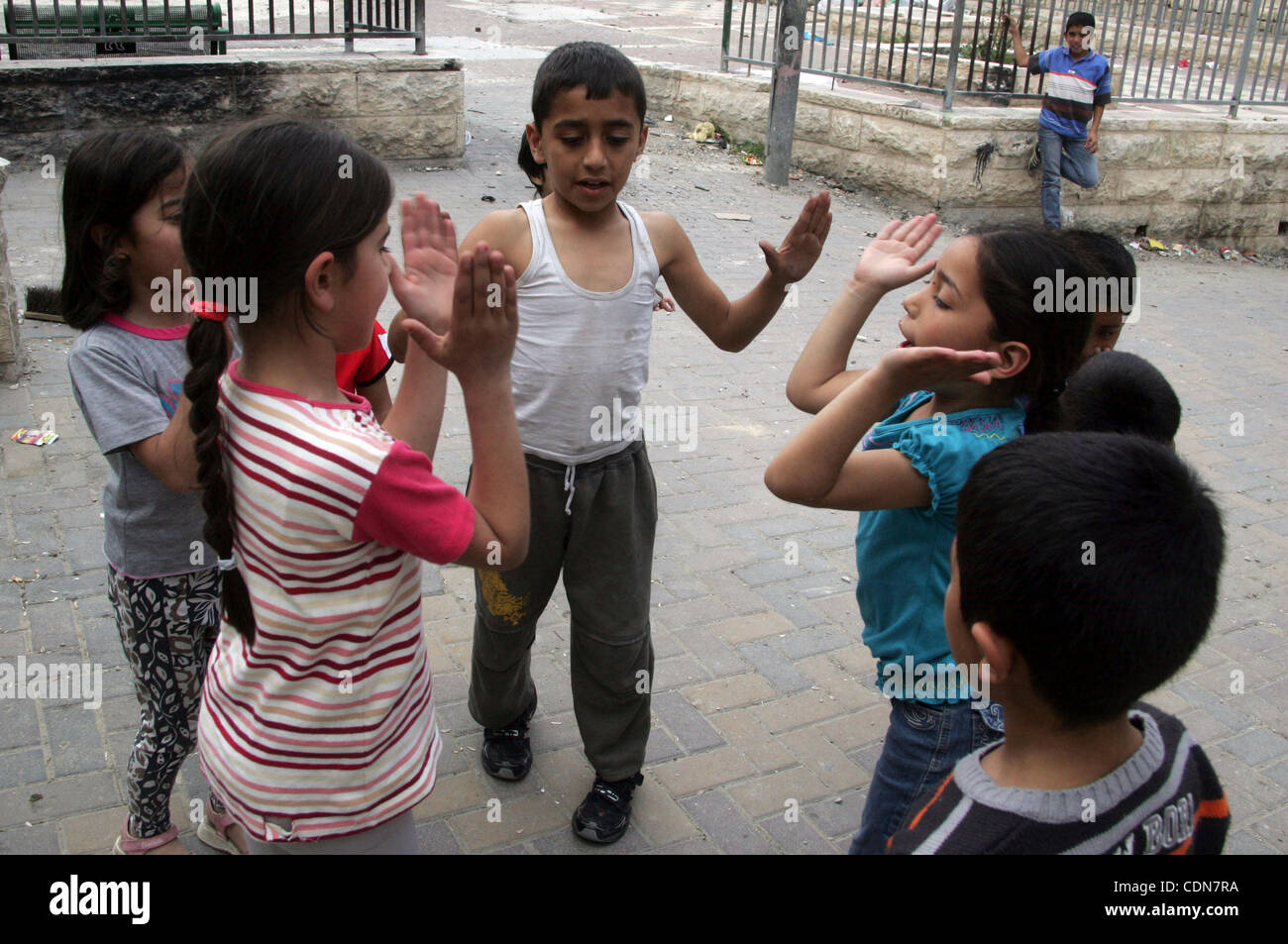 May 08, 2011 - Jerusalem, Israel - Palestinian children play in the ...