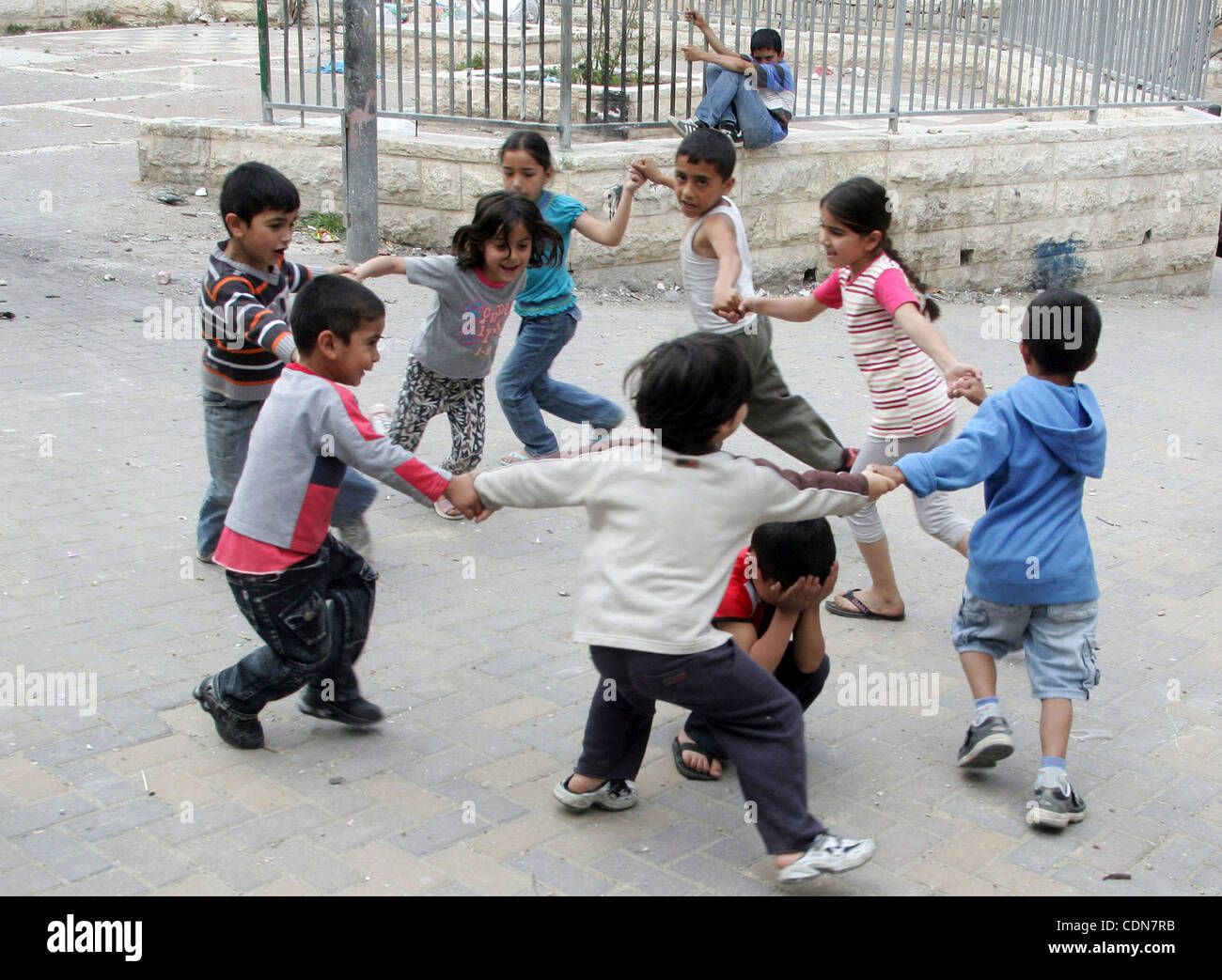 May 08, 2011 - Jerusalem, Israel - Palestinian children play in the ...