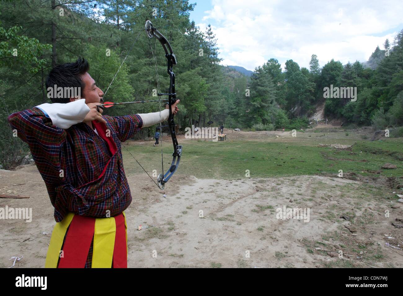 May 8, 2011 - Thimphu, BHUTAN - FRIENDLY MATCH.Archery.LHAM TENZIN ...