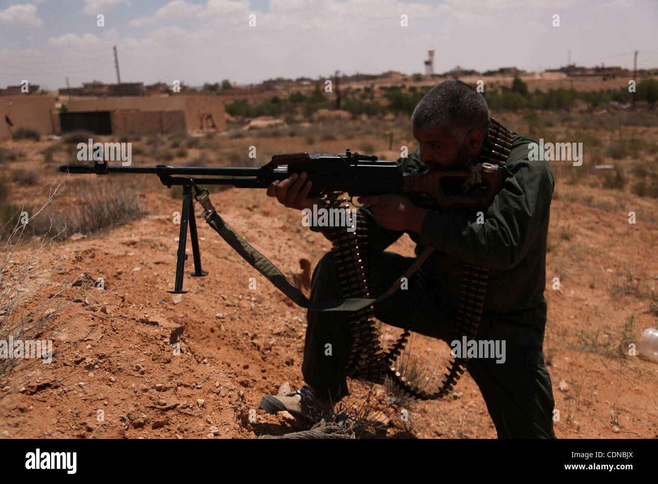 May 19, 2011 - Nalut, Libya - Libyan rebels fires .50 caliber machine ...