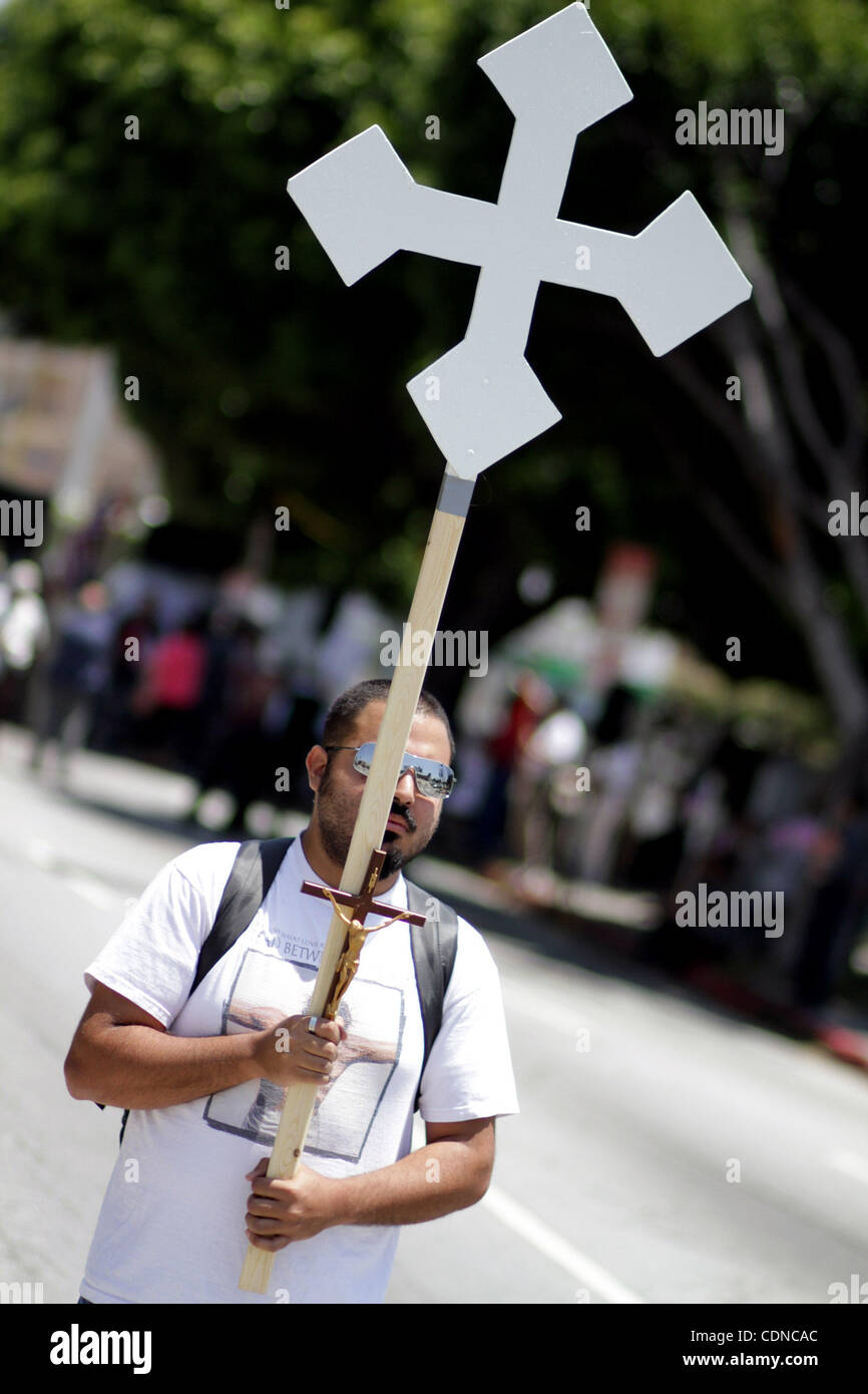 May 21, 2011 - Los Angeles, California, U.S - An attendee at a rally in ...